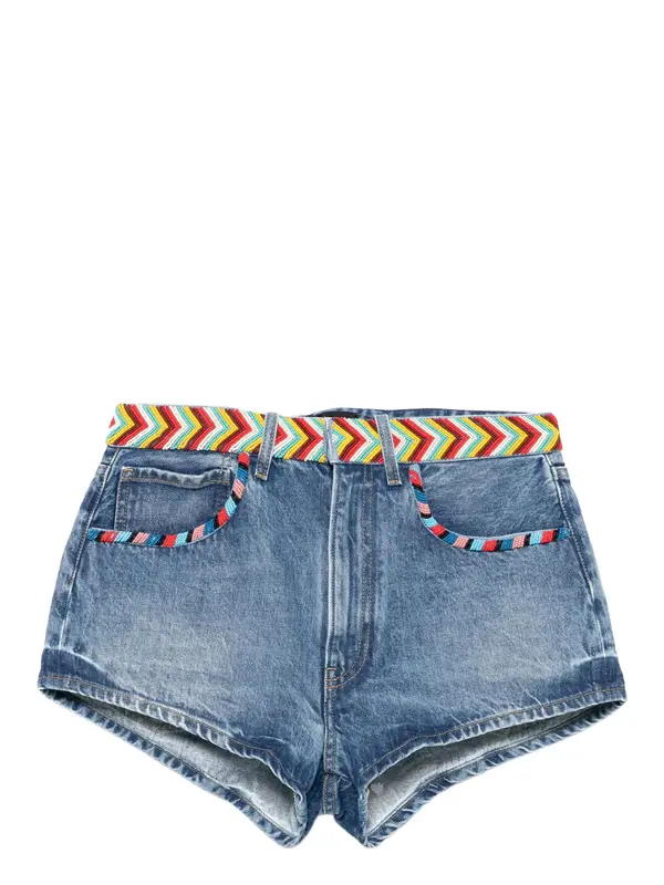 Alanui Savannah Denim Shorts - Blue