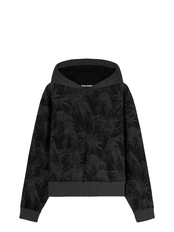 Palm Angels Curved-logo Hoodie - Black