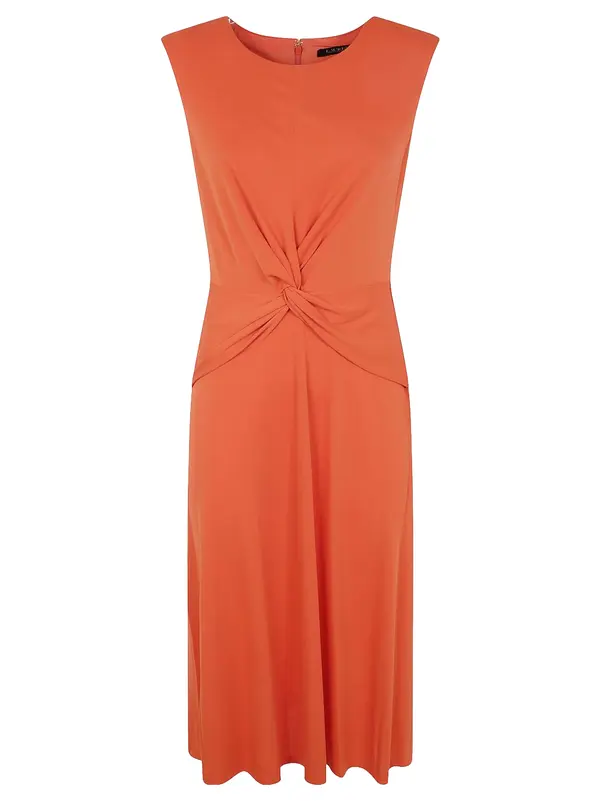 Ralph Lauren Twist-detail Midi Dress - Orange