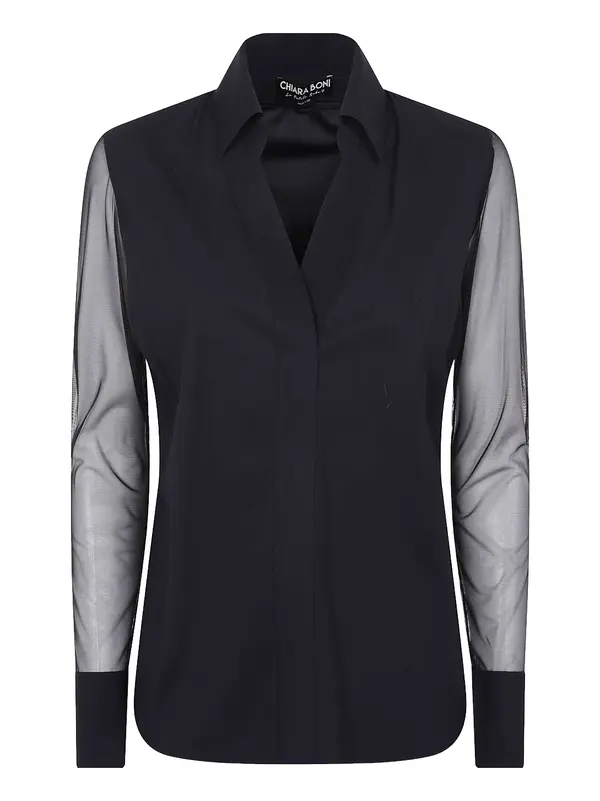Chiara Boni La Petite Robe Kai Illusion Shirt - Black