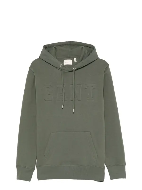 Gant Embossed-logo Hoodie - Green