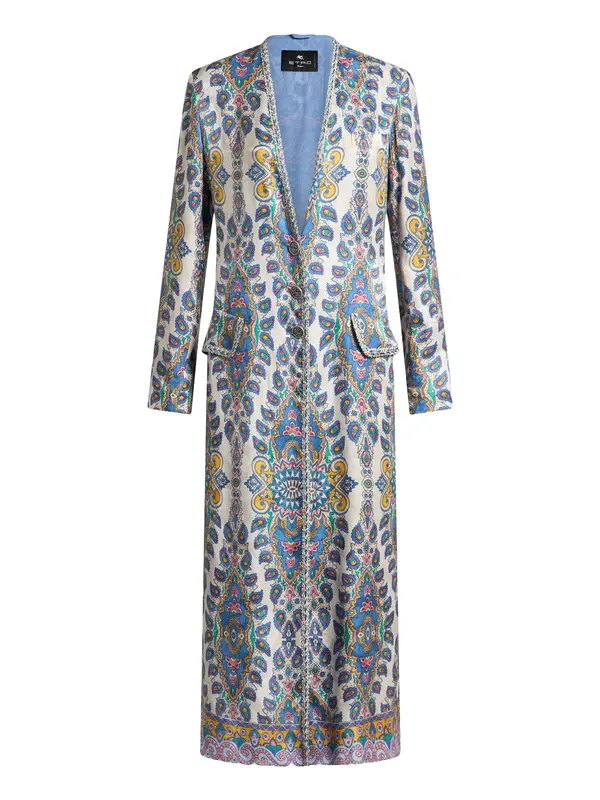 Etro Paisley-print Duster Coat - White