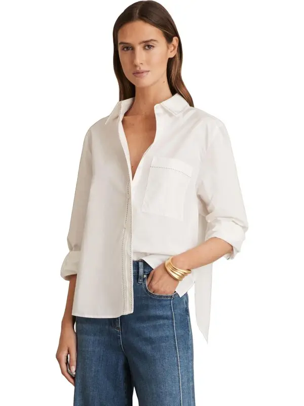 REISS Sofia Cotton Shirt - White