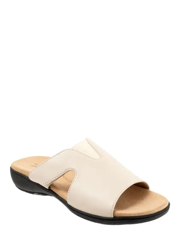 Trotters Roxine Leather Slide Sandal - Ivory