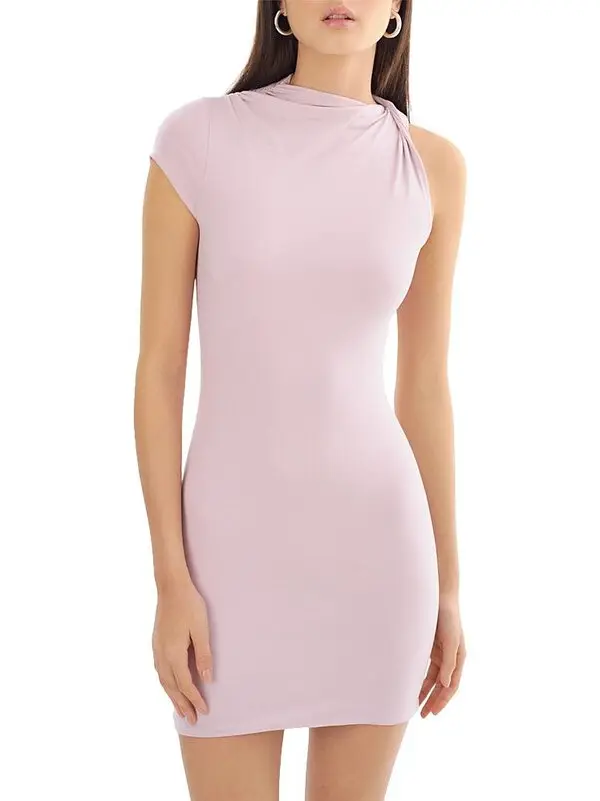 LAMARQUE Kimberly One Shoulder Mini Dress - Ballerina Pink
