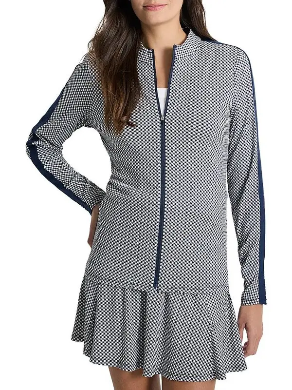 NIC+ZOE Gingham Zip-up Jacket - Indigo Multi