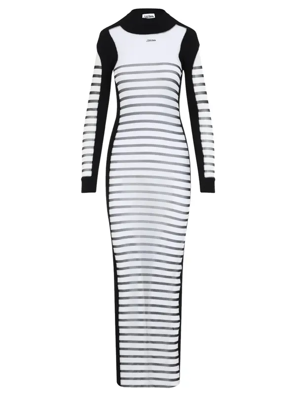 Jean Paul Gaultier Striped Maxi Dress - White