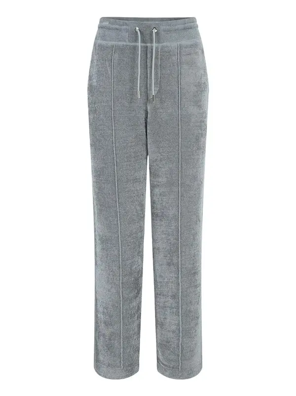 Shanghai Tang Velvet Track Pants - Grey
