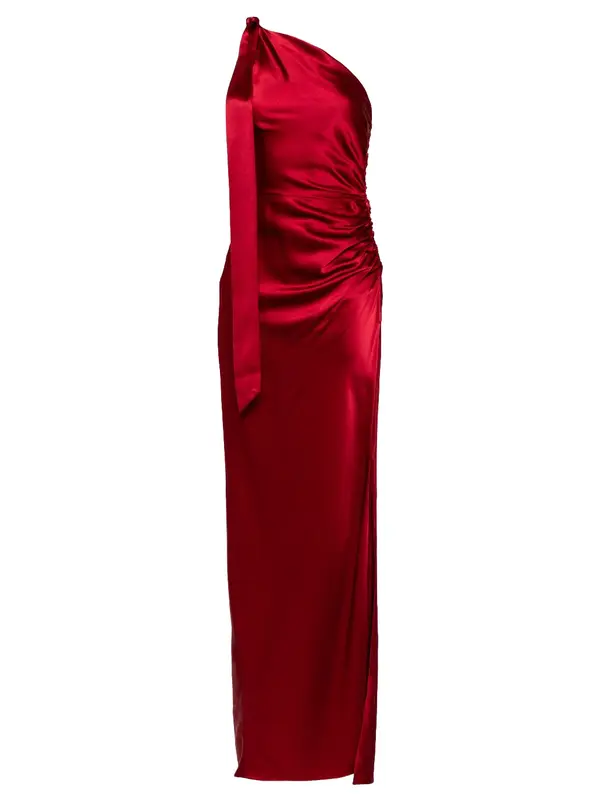 Michelle Mason Asymmetric Maxi Gown - Red