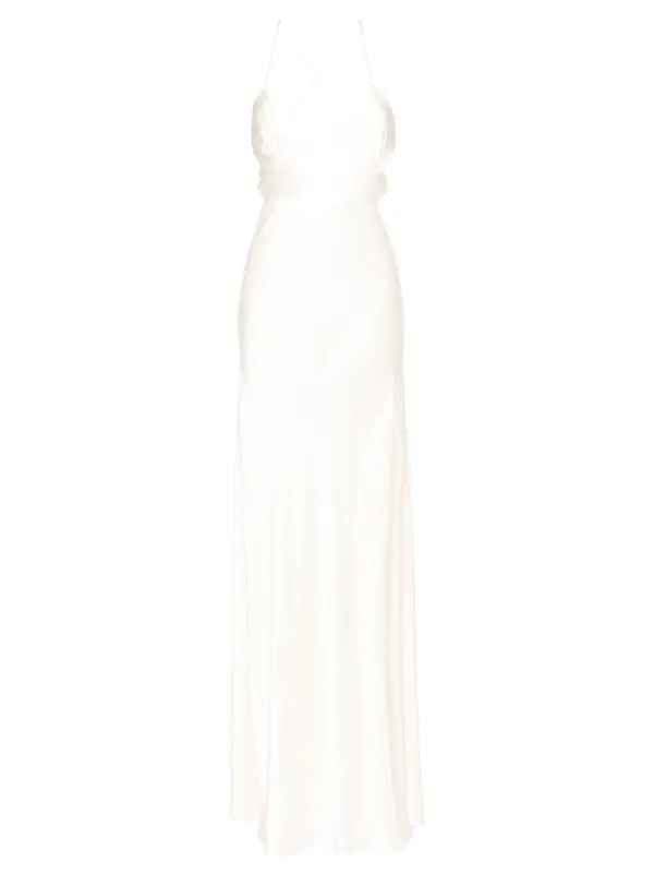 Michelle Mason Cutout Detail Gown - White