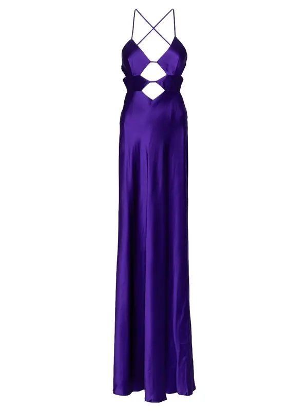 Michelle Mason Cutout Detail Gown - Purple
