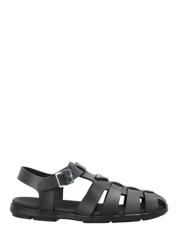 Prada Cage Fisherman Sandals - Black