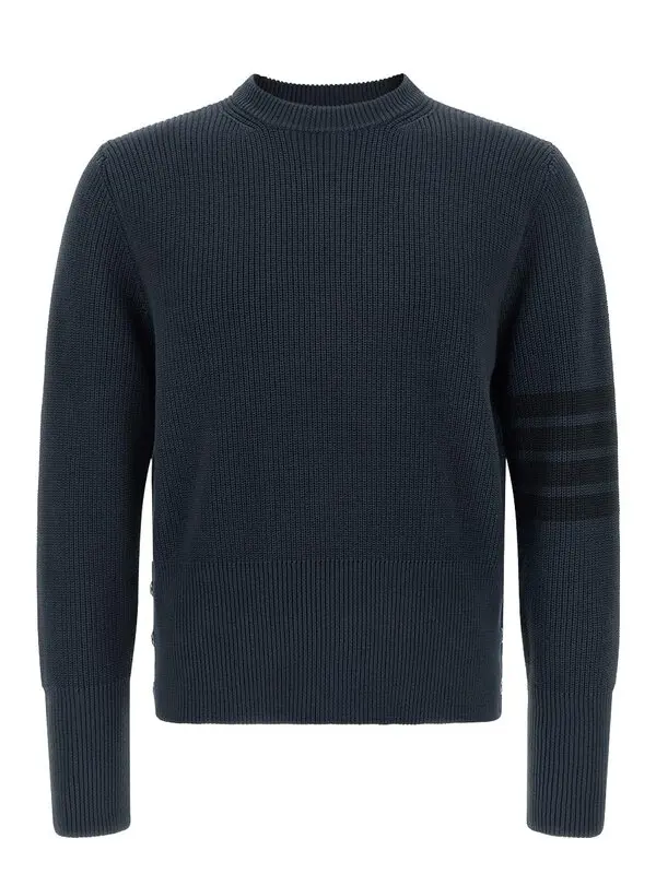 Thom Browne 4-bar Cotton Sweater - Blue