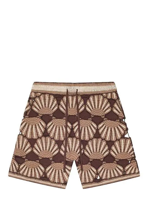 MAVRANS Seashell Crochet Shorts - Beige
