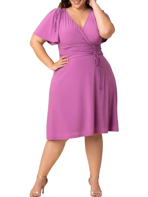 KIYONNA Jemma Ruched Tie Dress - Lilac