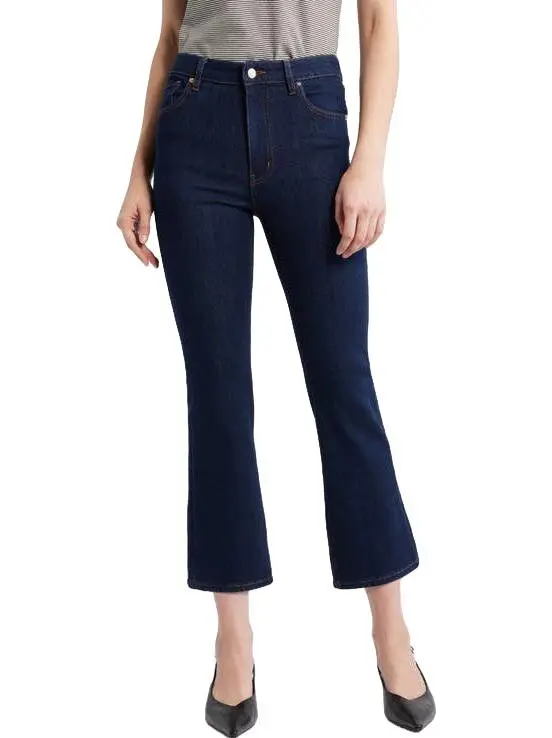 FRAME The Reboot High-rise Cropped Flare Jeans - Rinse