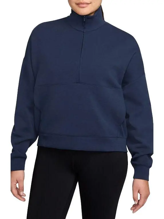 Nike 24.7 Dri-fit Oversized Half-zip Top - 410 Mnnavy/dkobs