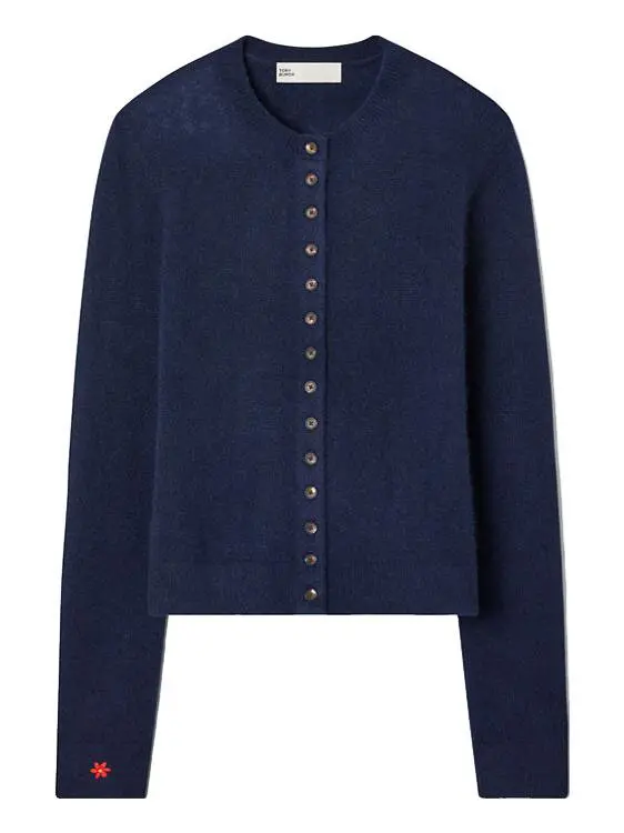 Tory Burch Cashmere Silk Cardigan - Navy