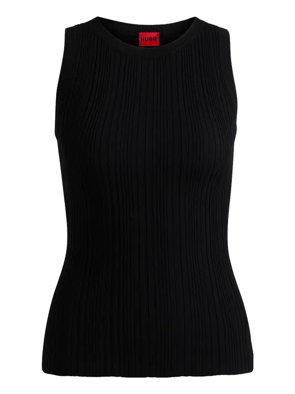 Hugo Ribbed Tank Top - 001 Black