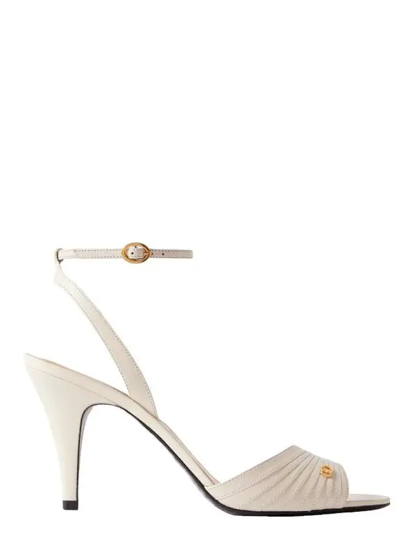 ValentinoGaravani Valentino Garavani Ladycrush 85 Embellished Leather Sandals - Ivory