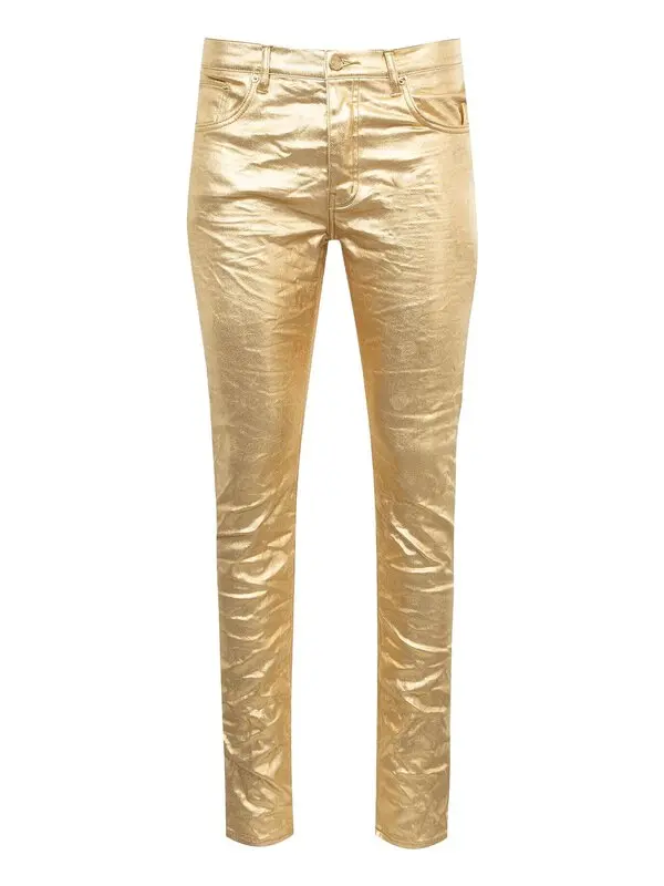 PURPLE BRAND Metallic Monogram Pants - Yellow