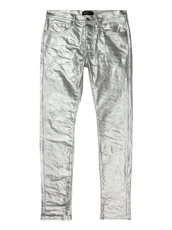 PURPLE BRAND Metallic Monogram Pants - Grey