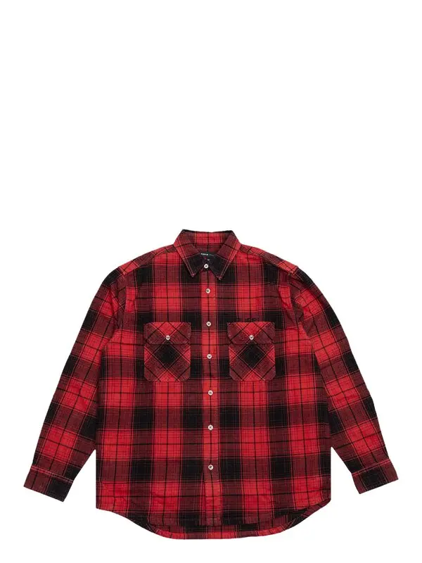 PURPLE BRAND Plaid Flannel Long-sleeve Shirt - Red
