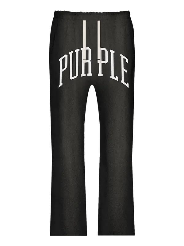 PURPLE BRAND Heavyweight Fleece Flared Pants - Black