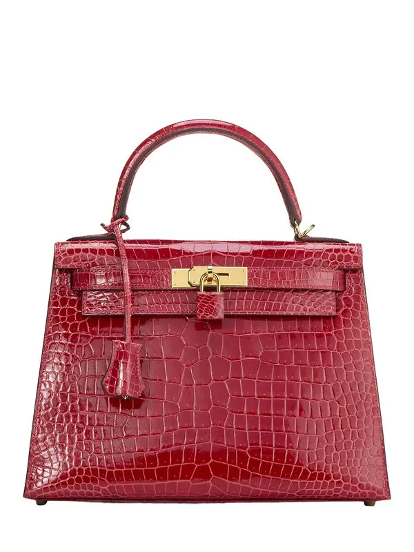 Hermès - Hermès Braise Crocodile Porosus Kelly Sellier 28
