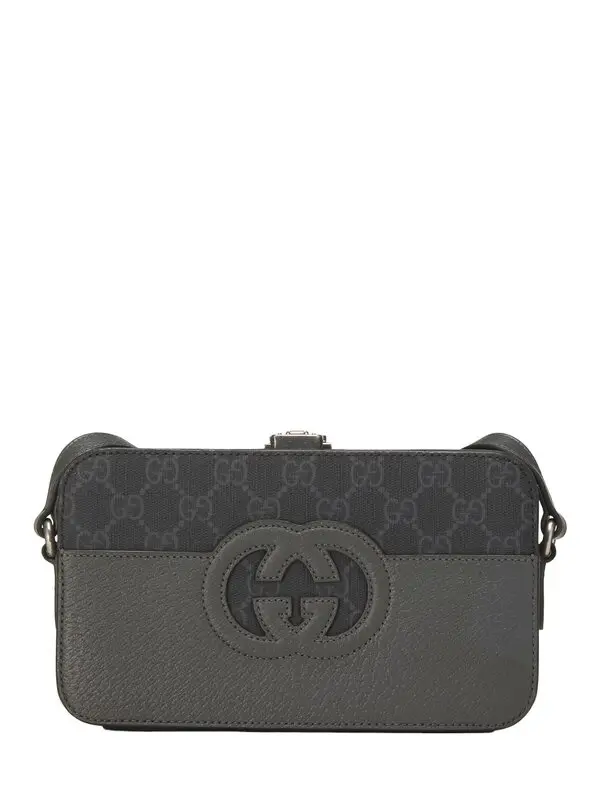 Gucci Gg Supreme Canvas Padlock Crossbody Bag - Grey