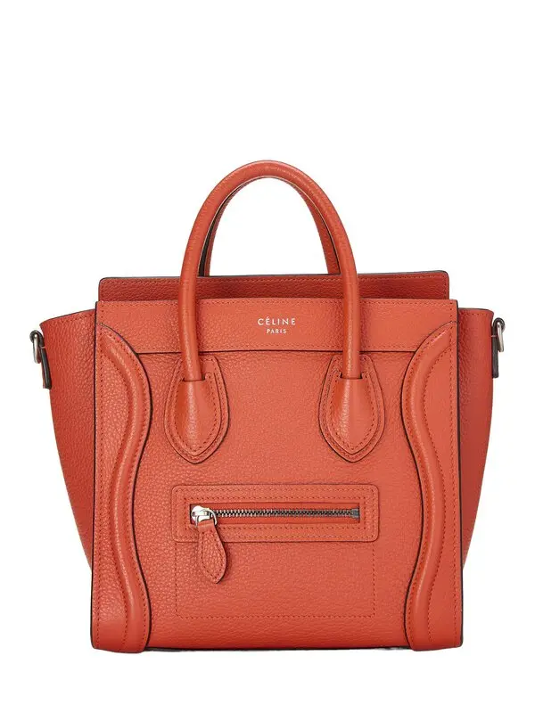 Celine Drummed Calfskin Luggage - Orange