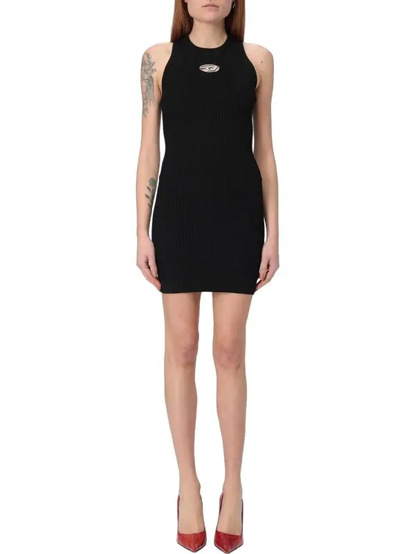 DIESEL Sleeveless Ribbed Mini Dress - Black