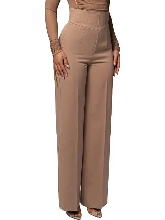 JLUXLABEL Novena Straight-leg Pants - Beige