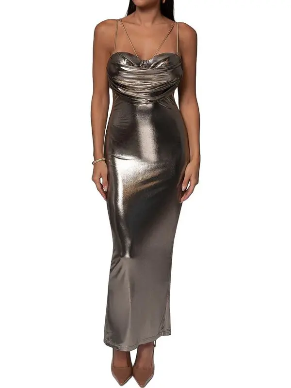 JLUXLABEL Visions Of You Sleeveless Maxi Dress - Gold