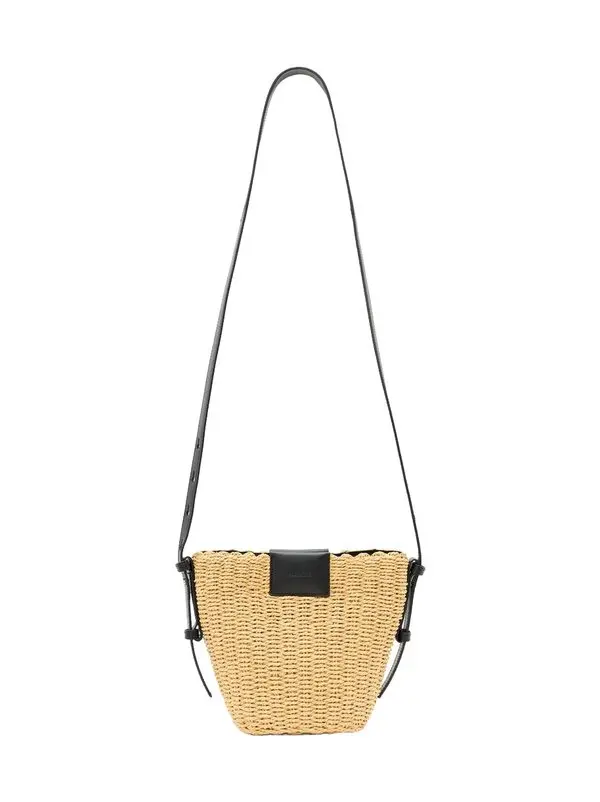 ALLSAINTS Ebro Woven Crossbody Bucket Bag - Natural