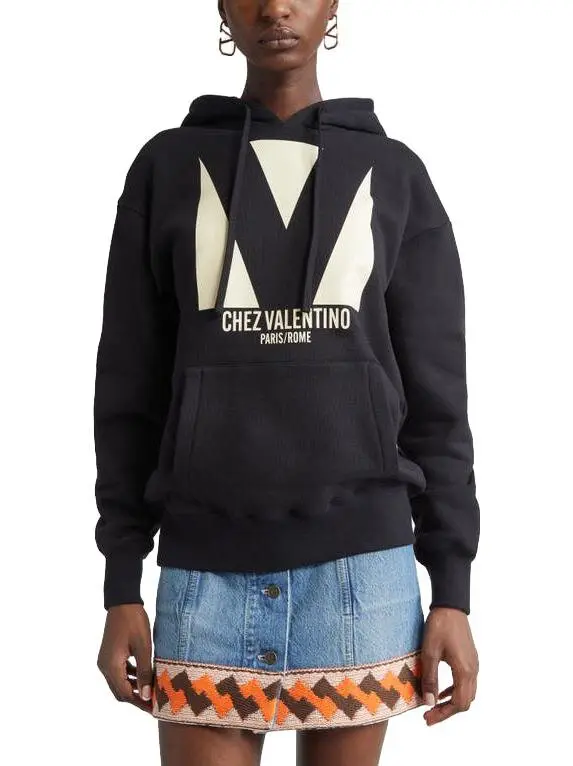 Valentino Garavani Chez Graphic Hoodie - Black
