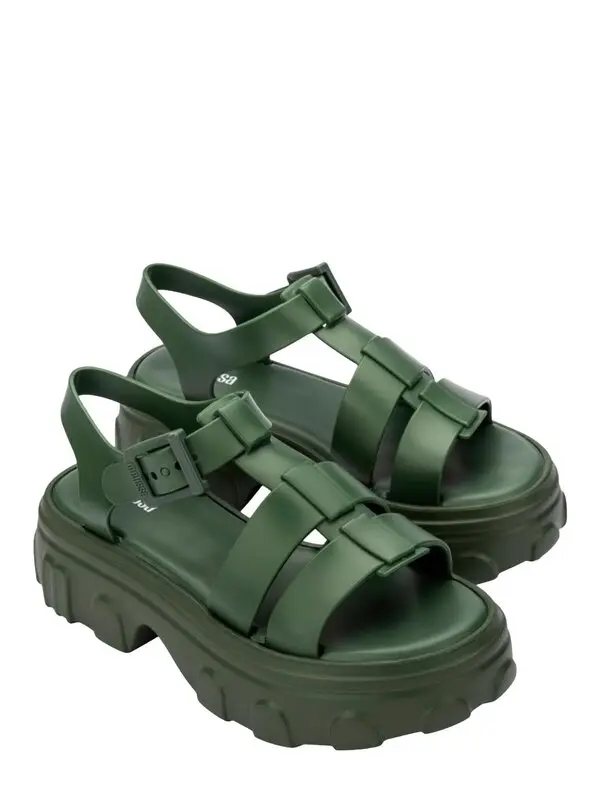 Melissa Ella Ankle Strap Platform Sandals - Dark Green