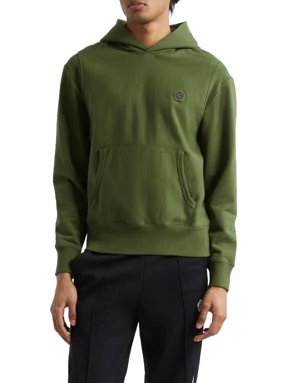 Kenzo Boke Flower 2.0 Embroidered Cotton Molleton Hoodie - Khaki