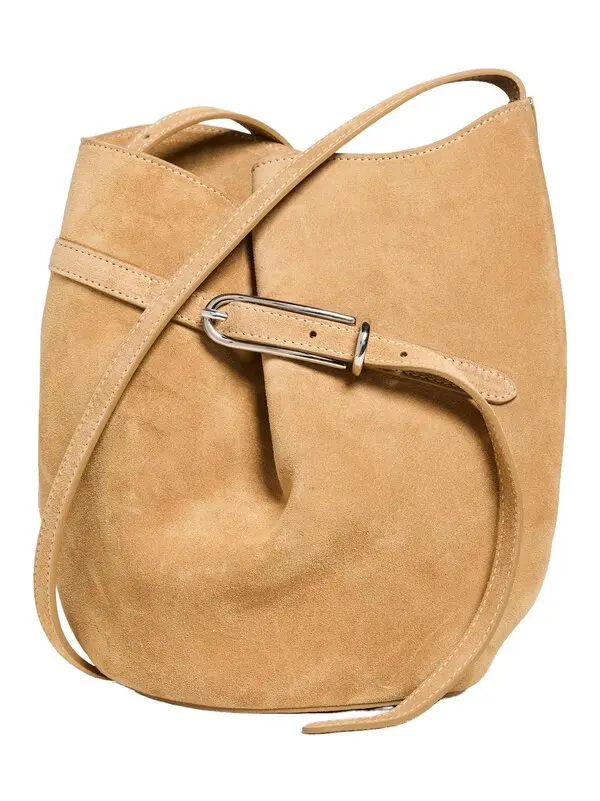 LIFFNER Belted Bucket Bag In Suede - Sand