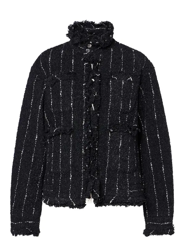 Sacai Striped Tweed Jacket - Black