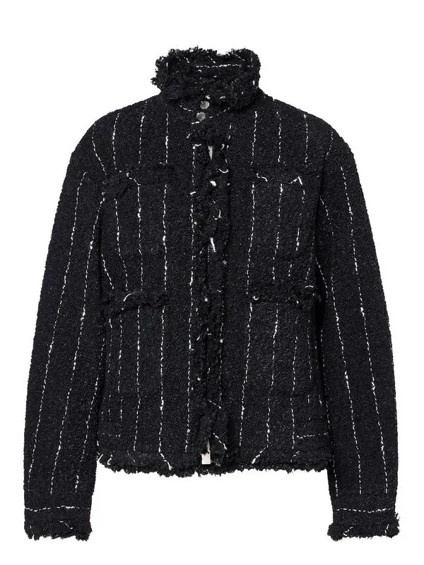 Sacai Striped Tweed Jacket - Black