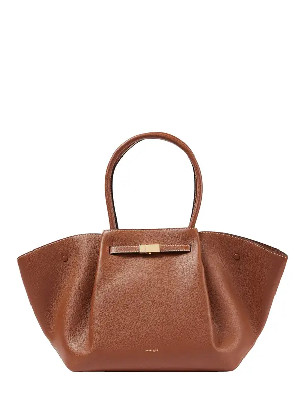 DEMELLIER Leather Tote Bag - Beige