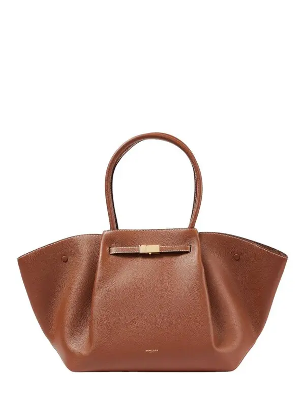 DEMELLIER Leather Tote Bag - Beige