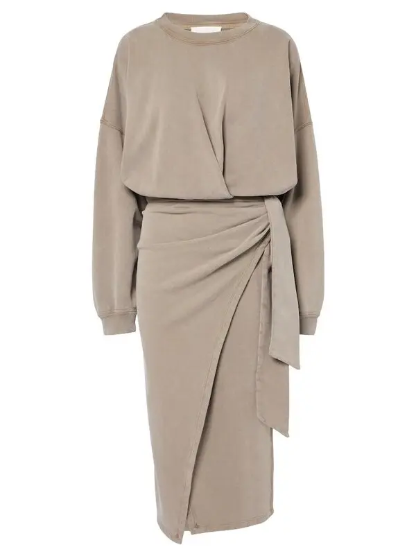 MARANT ETOILE Sandrina Draped Cotton Midi Dress - Green