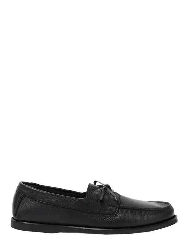 SAMAN AMEL City Moc Leather Loafers - Black