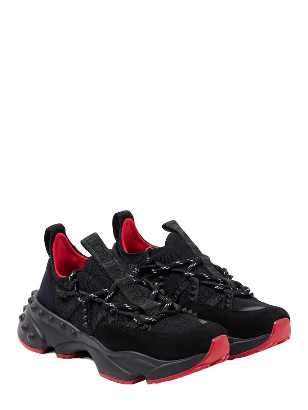 CHRISTIAN LOUBOUTIN Trailnrun Suede-trimmed Sneakers - Black