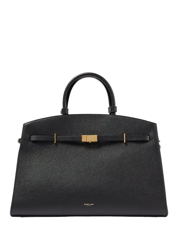 DEMELLIER Hudson Small Leather Tote Bag - Black