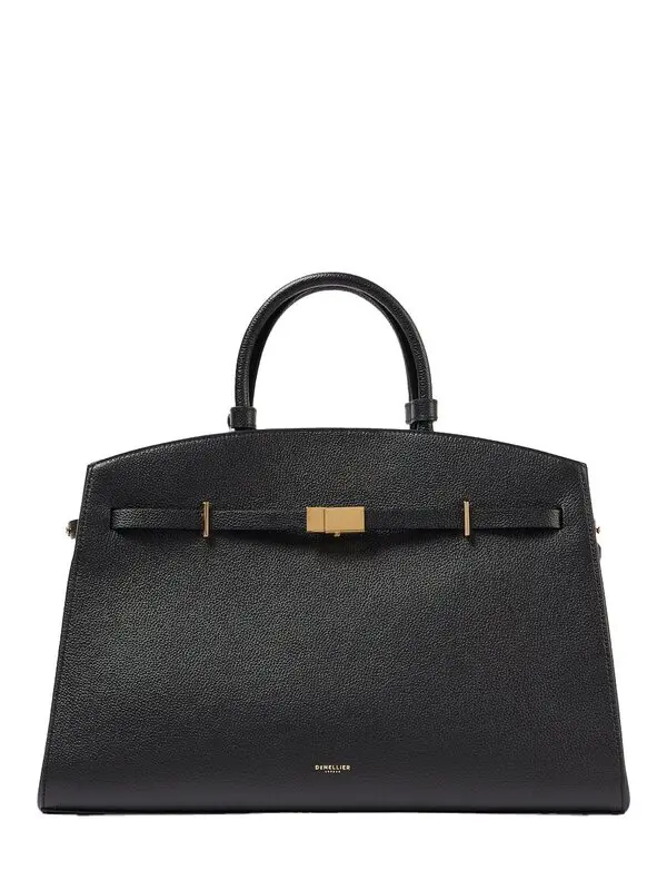 DEMELLIER Small Hudson Leather Tote Bag - Black