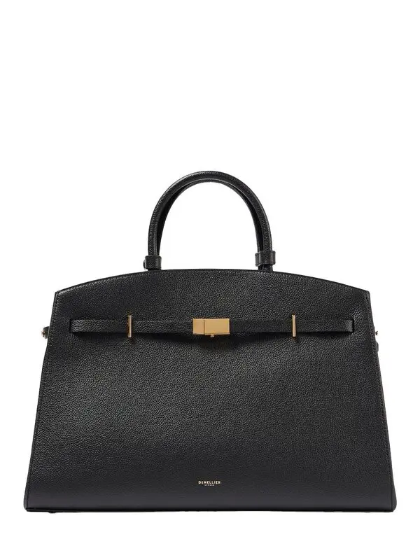 DEMELLIER Small Hudson Leather Tote Bag - Black