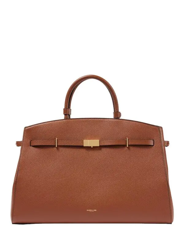 DEMELLIER Small Hudson Leather Tote Bag - Neutrals